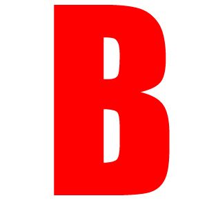 LETTER STICK ON 1" RED B