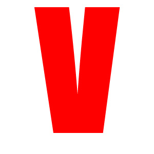 LETTER STICK ON 1" RED V