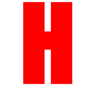 LETTER STICK ON 3" RED H