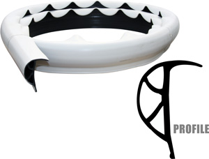 Departments - PVC DINGHY OR DOCK RUB RAIL WITH LIP WHITE 3.25" X 2" X ...